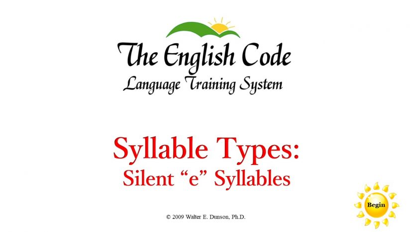 Syllable Types-Silent e Syllables